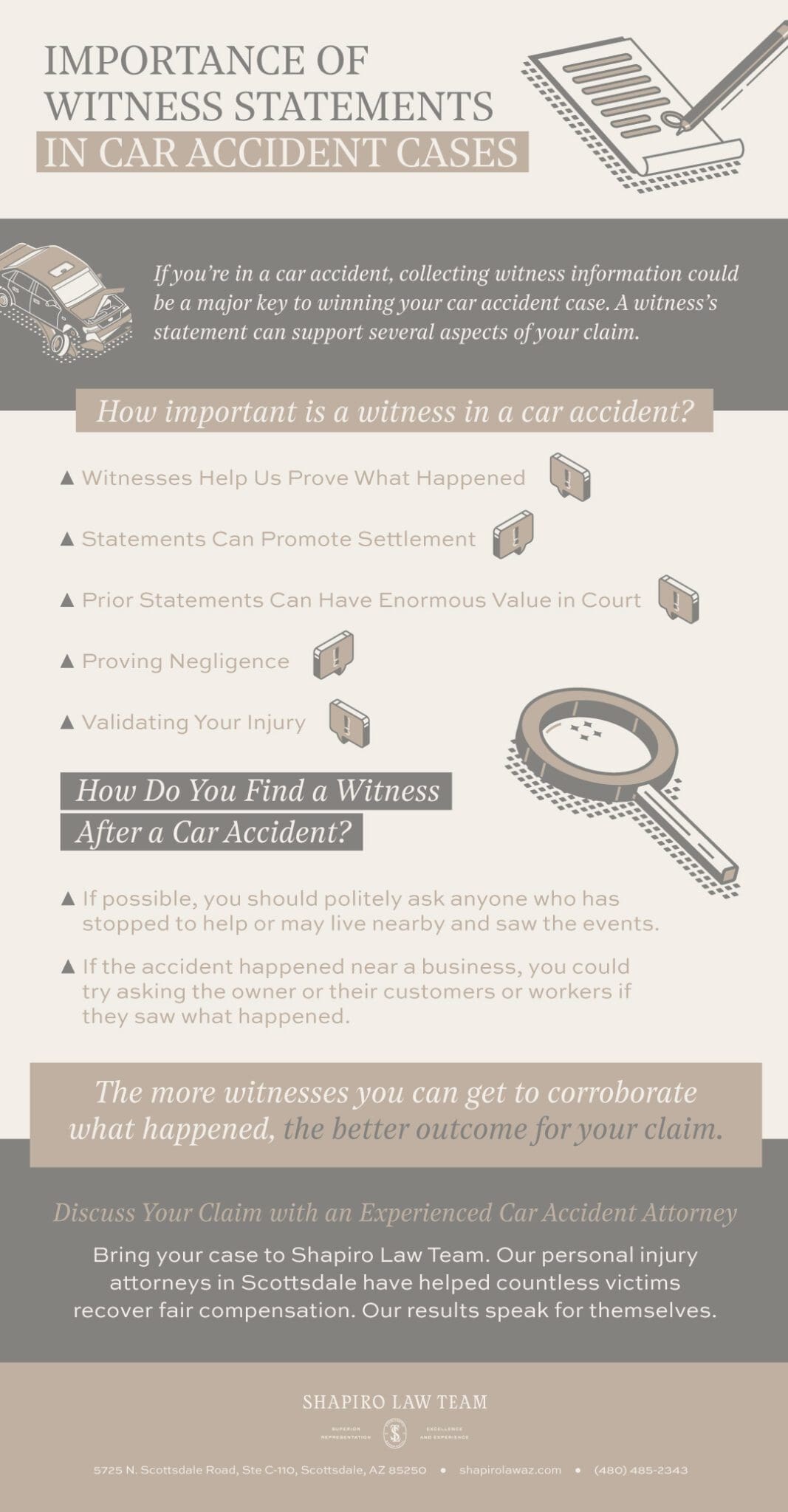 How important is a witness in a car accident?